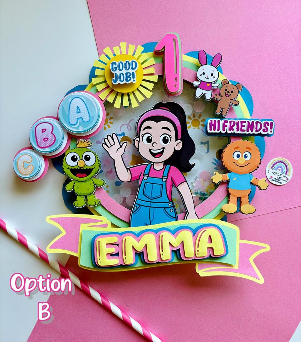Ms Rachel Inspired Shaker Cake Topper - Personalized With Name and Age ...