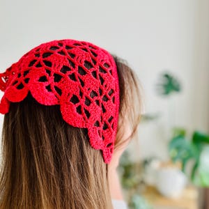 Crochet Lace Bandana Pattern: Easy Cotton Kerchief With Video (PDF ...