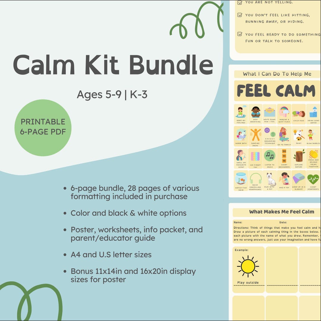 Calm Kit SEL Bundle for Kids | Printable Emotional Regulation ...