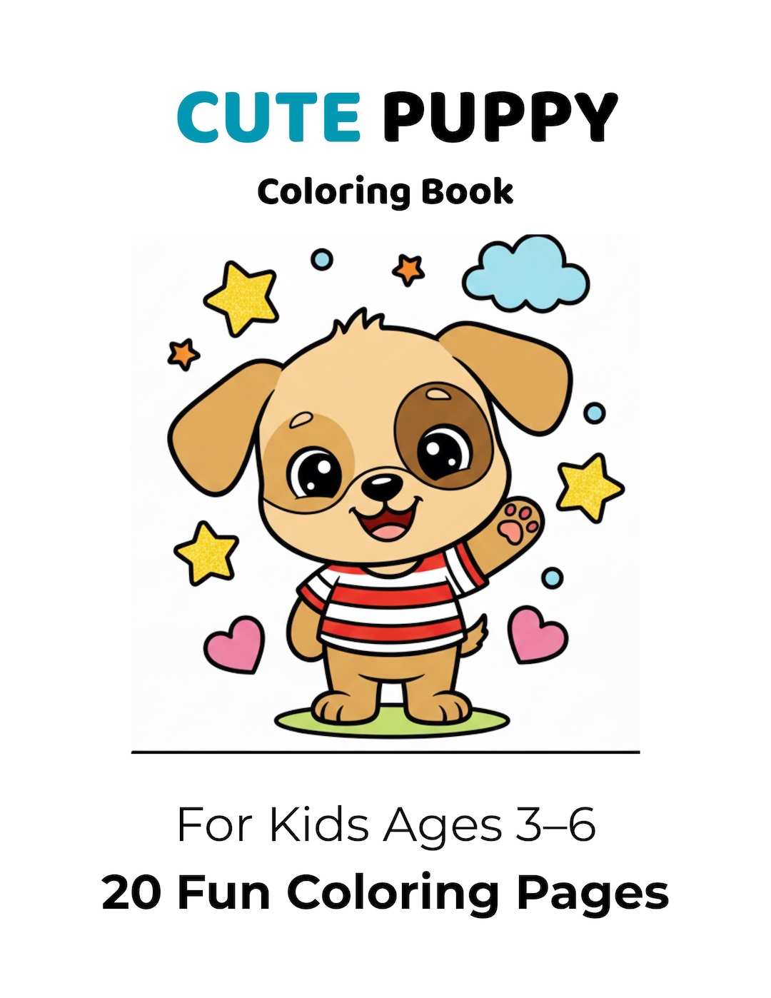 Kids Coloring Book | Cute Puppy | Printable Animal Coloring Pages | Fun ...