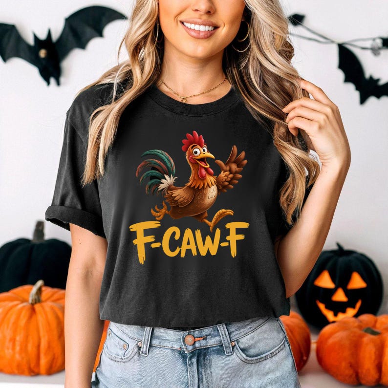 Funny Rooster Meme Png, Funny F-caw-f Chicken PNG, Crazy Hen Digital ...