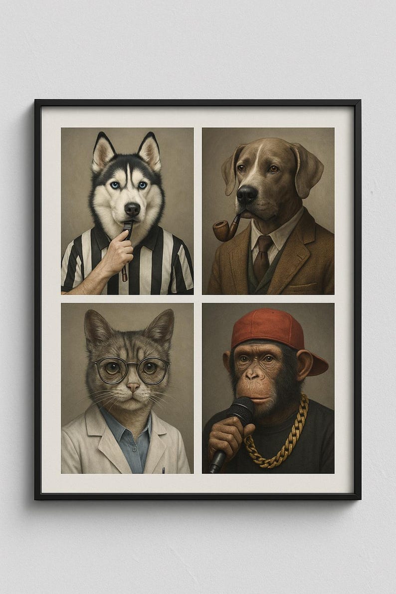 30 Funny Anthropomorphic Animal Portraits | High-res Digital Prints ...