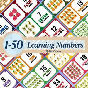 50 Numbers Flashcards for Kids | Fruit and Vegetable Counting Cards ...