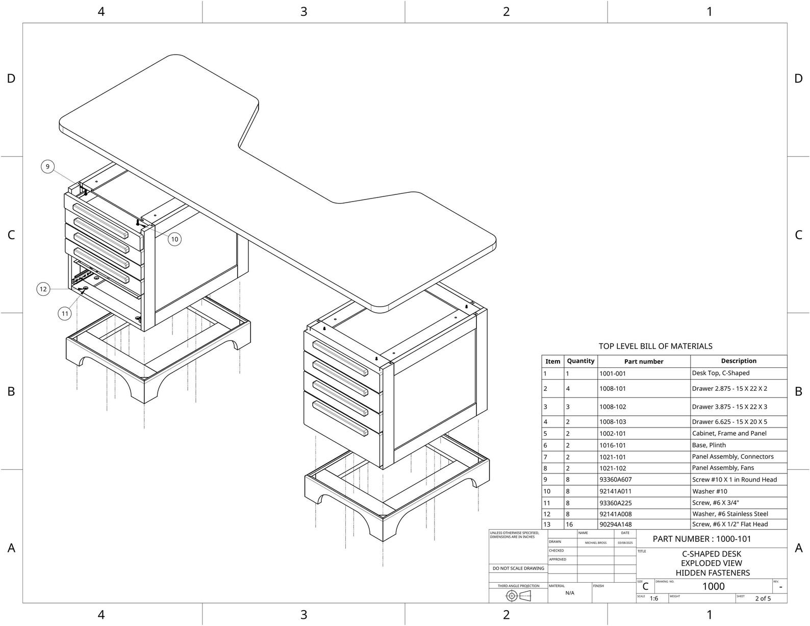 Desk Plans | Dual 50-inch Monitor Ergonomic Workspace | Shop Drawings ...