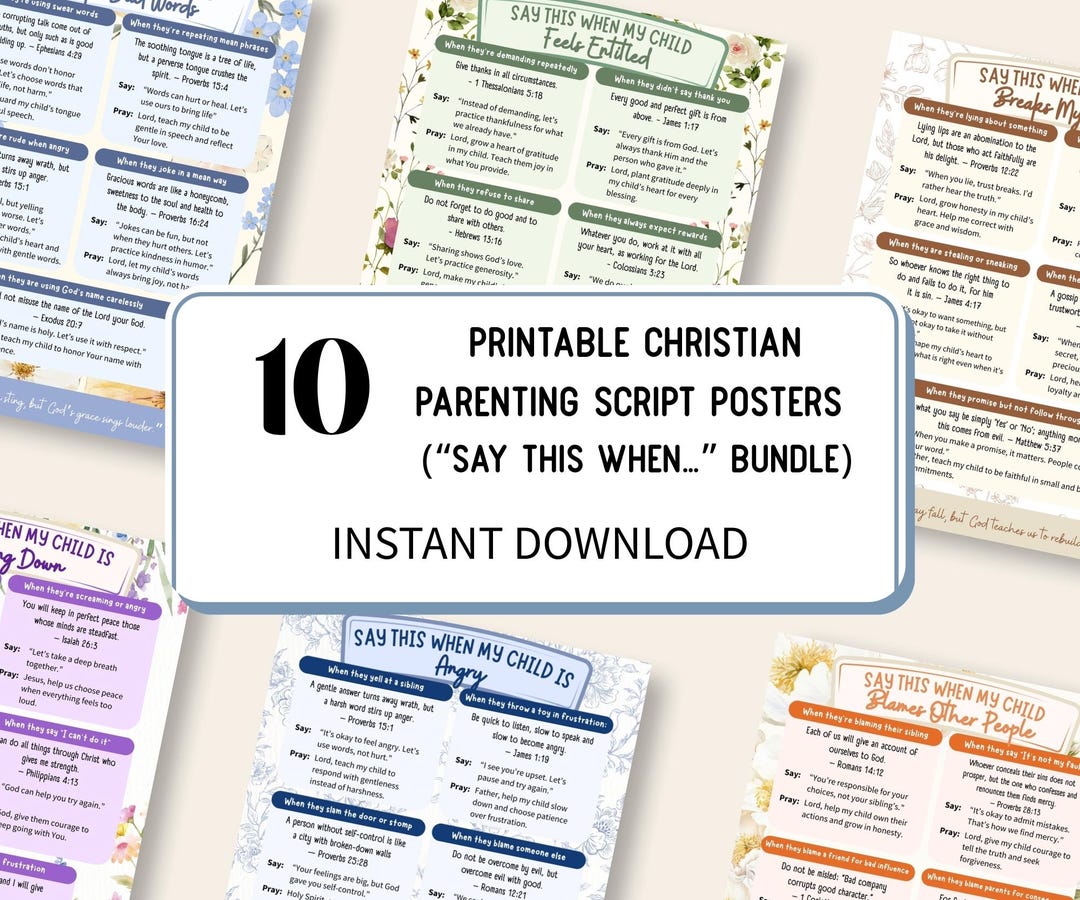10 Christian Parenting Script Printable Bundle | Gentle Parenting “say ...