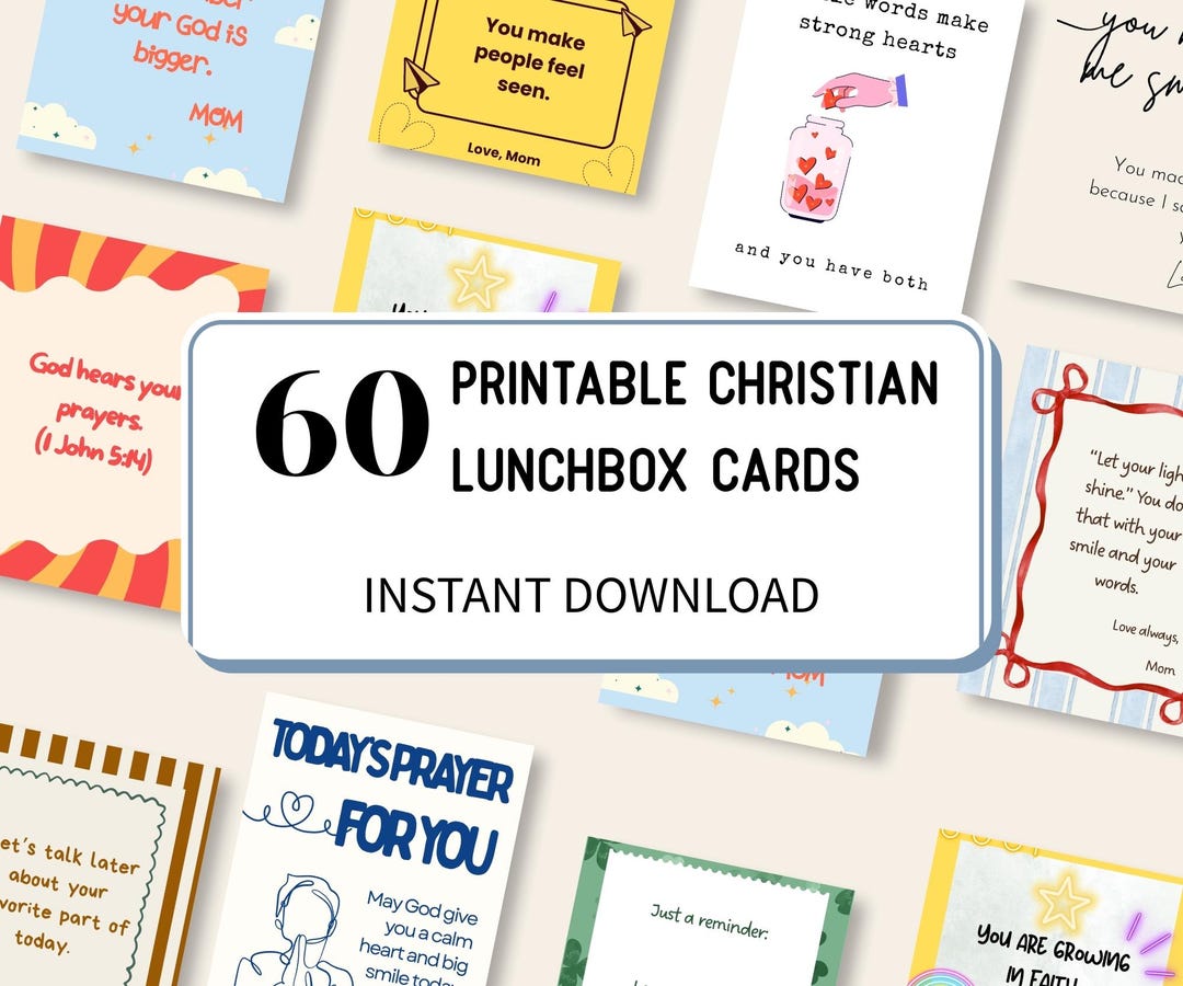 60 Christian Lunchbox Notes for Kids – Printable Bible Verse ...