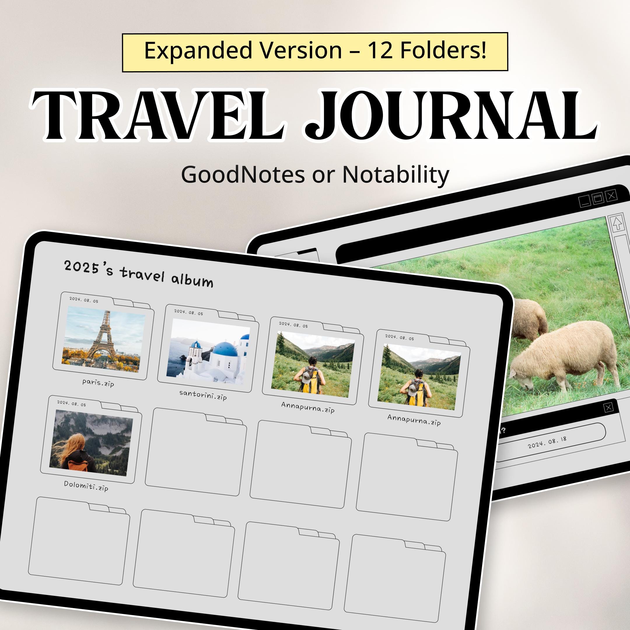 Digital Travel Journal for Ipad: Retro Goodnotes Scrapbook (PDF ...