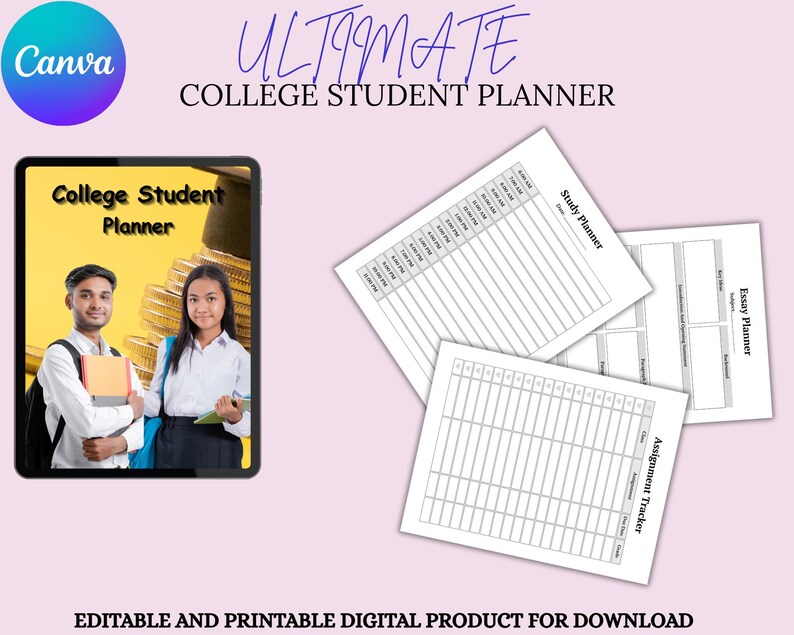 College Student Planner Digital Download – Academic Schedule Organizer ...