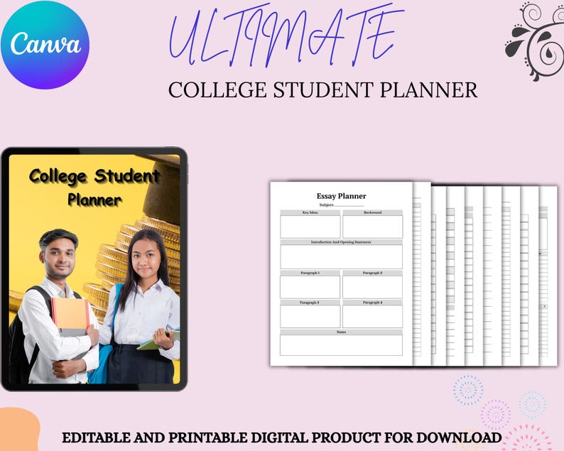 College Student Planner Digital Download – Academic Schedule Organizer ...