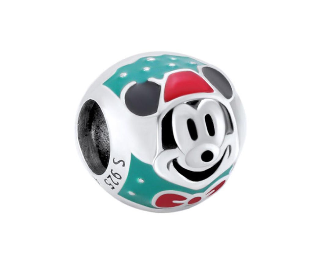 Pandora Santa Mickey Charm Red & Green Enamel Charm - Etsy