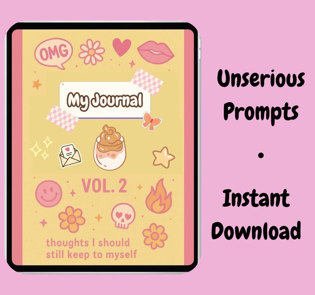 Unhinged Prompt Journal Vol.2 | Pastel Pink & Yellow Digital Journal ...
