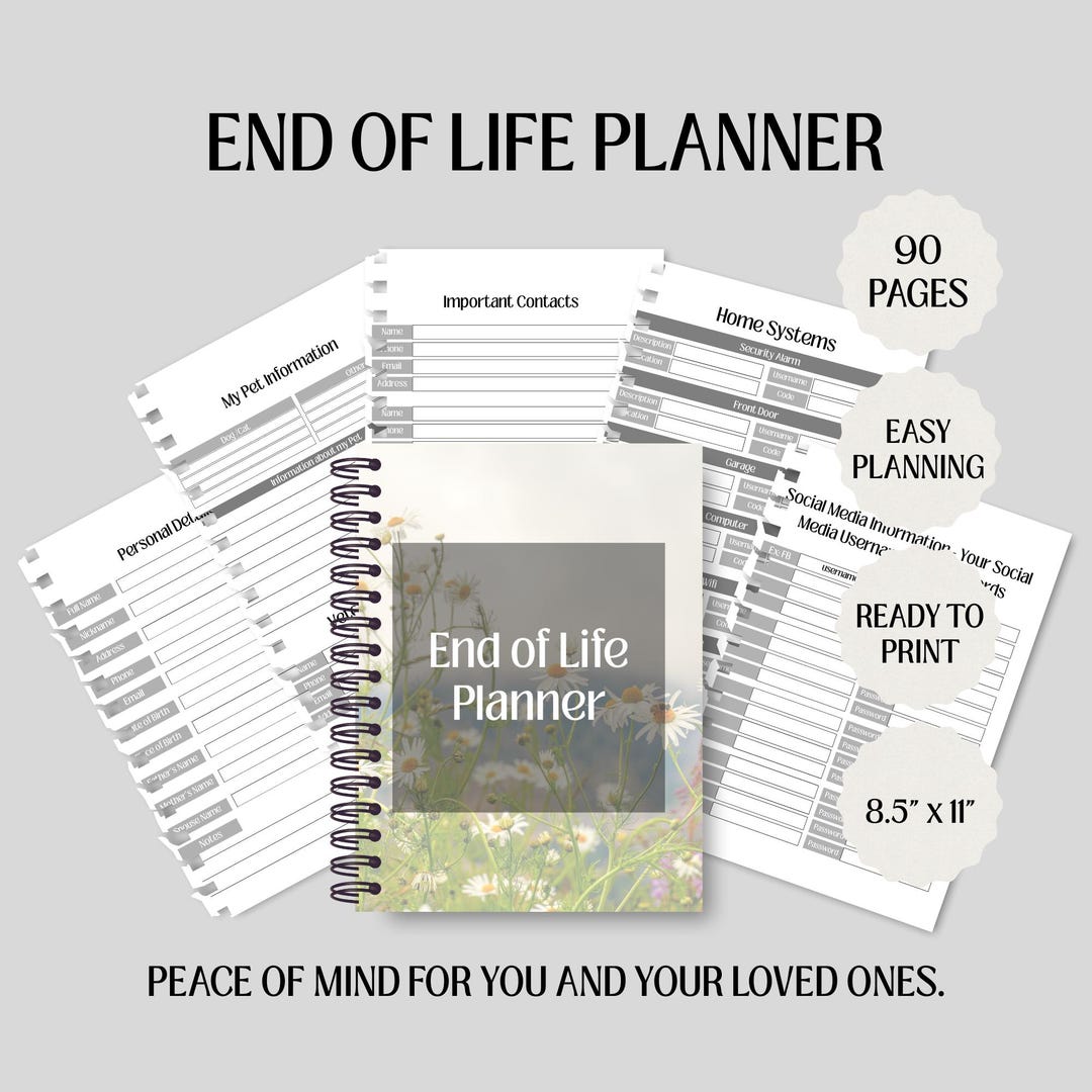 Digital End of Life Planner, Emergency Planner, Funeral Planner, Legacy ...