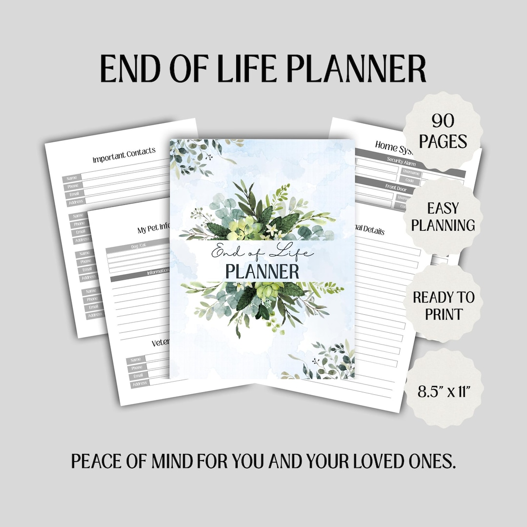 End of Life Planner, Emergency Planner, Funeral Planner, Legacy Journal ...
