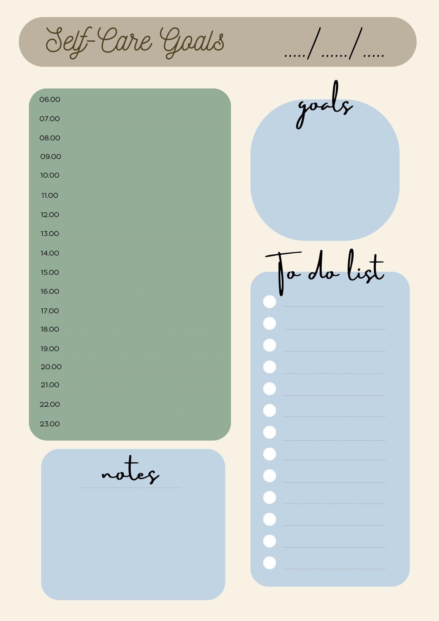 Self Care Planner | Morning & Evening Routine + Weekly Checklist ...