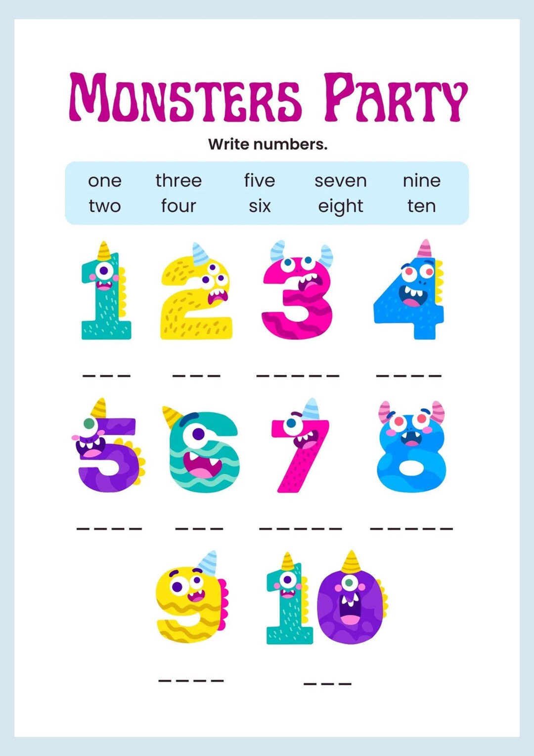 Kids Numbers Learning Workbook | Printable Math Activities for ...