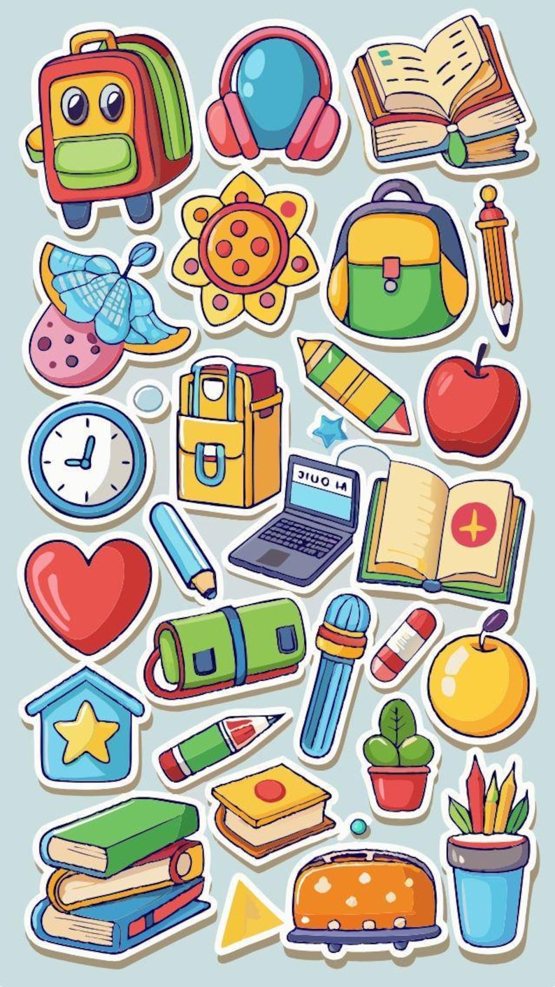Back to School Digital Stickers | Cute School Stickers for Goodnotes ...
