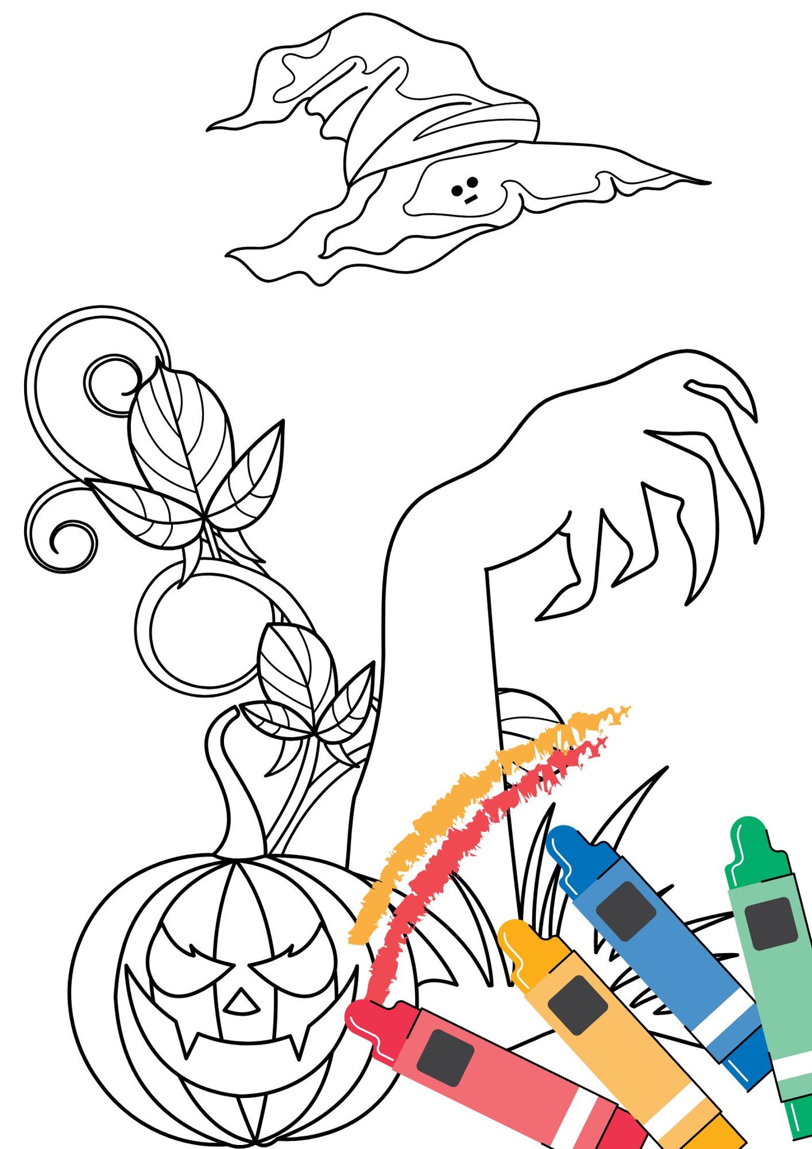 Halloween Coloring Book: 20 Spooky Ghost Coloring Pages (digital ...