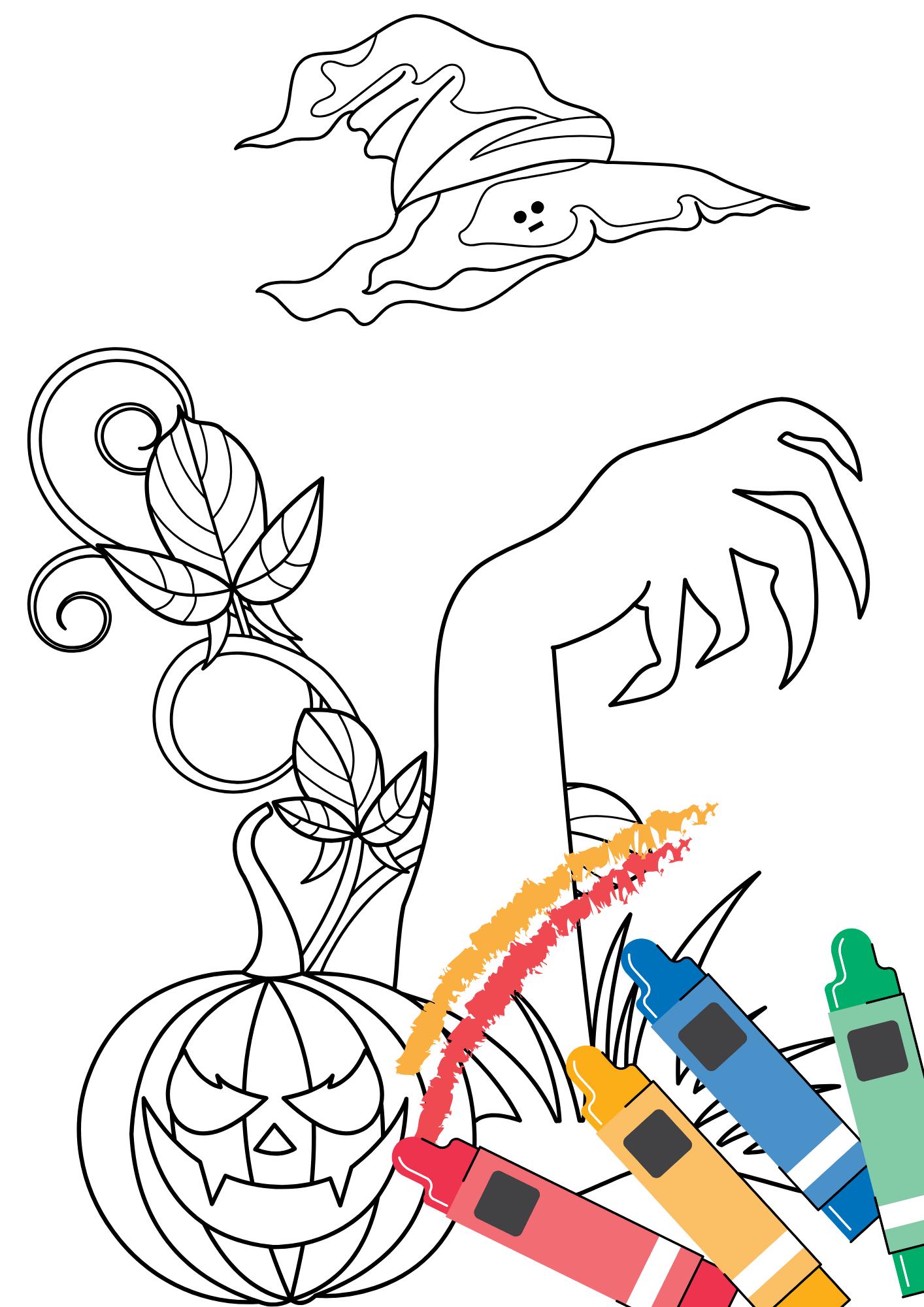 Halloween Coloring Book: 20 Spooky Ghost Coloring Pages (digital ...