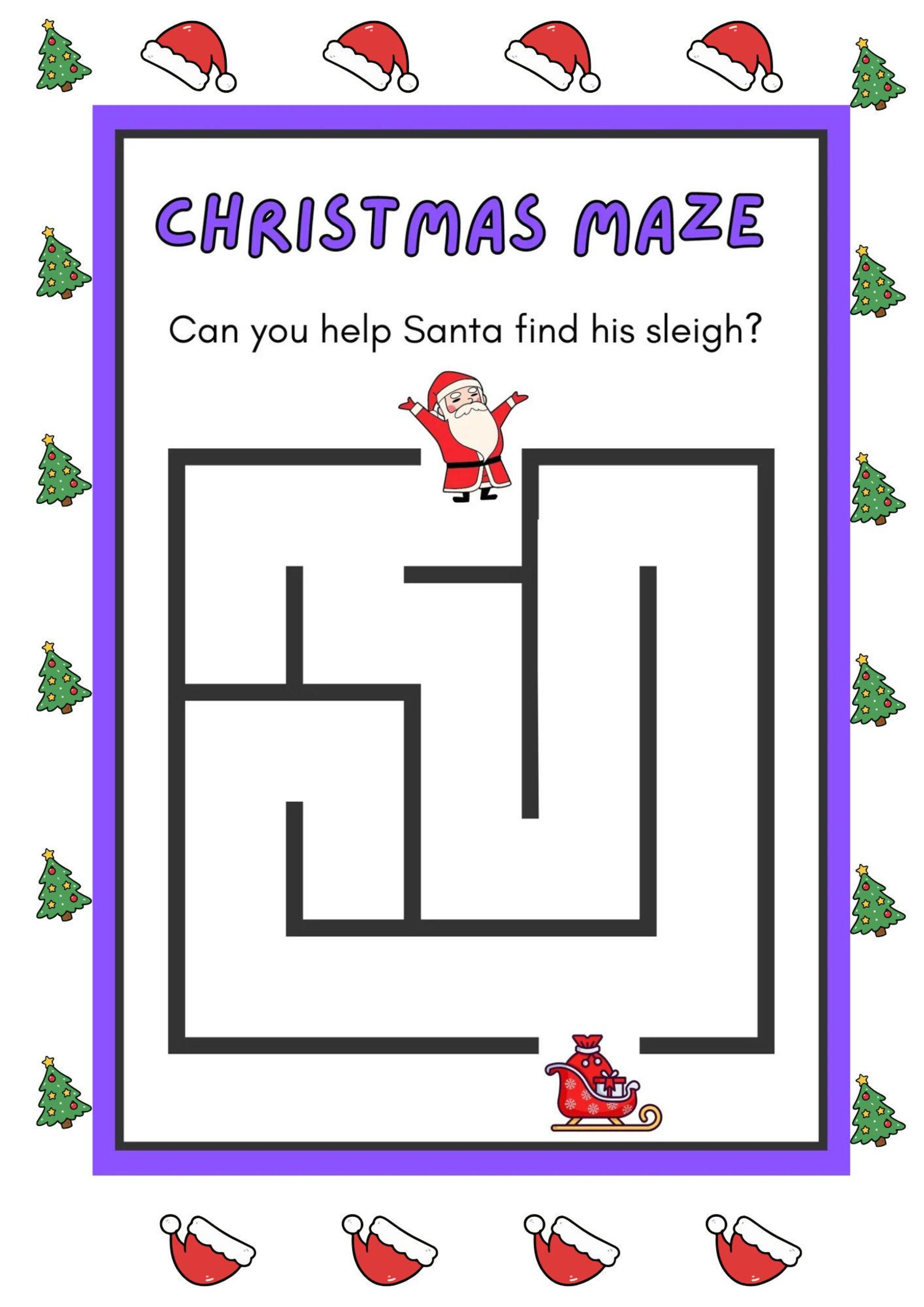 Kids Christmas Activity Book | Mazes, I Spy, Matching, Coloring Pages ...