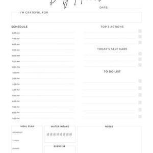 Morning Journal – One Page Digital Planner | Printable Daily Routine ...