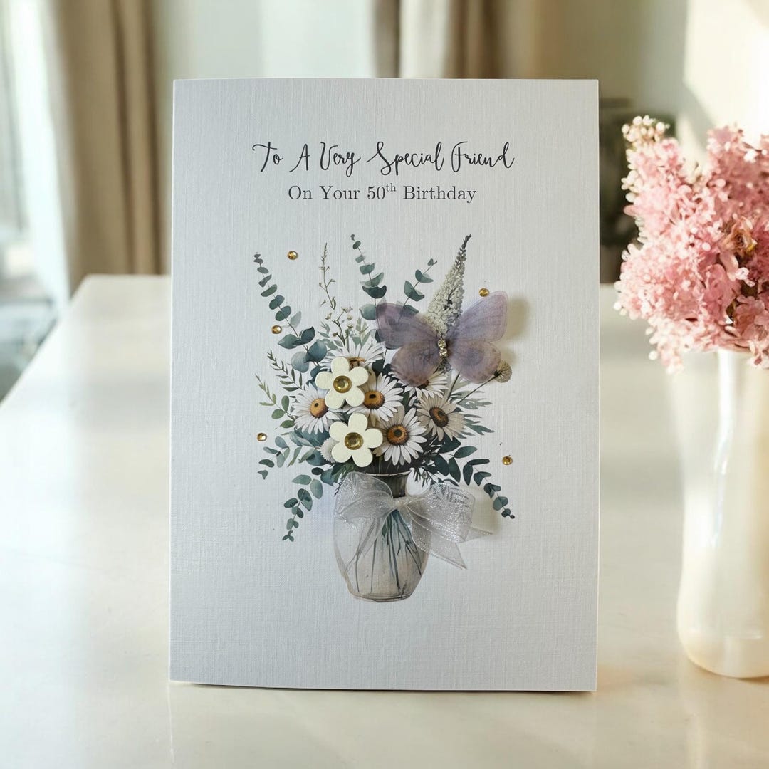 Friend 50th Birthday Card, ANY AGE Friend Card, Birthday Age Card ...