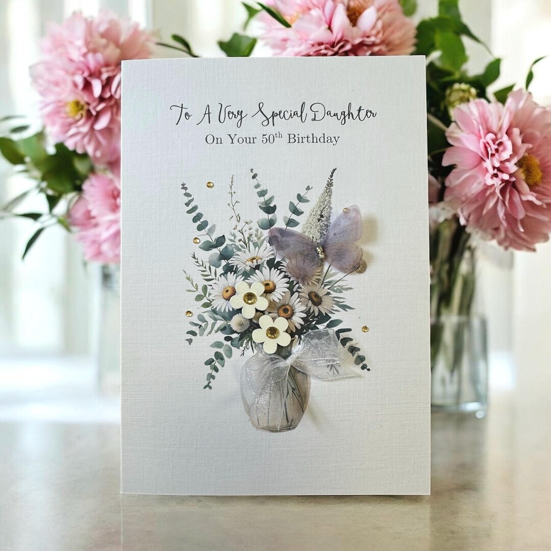 Daughter Personalised 50th Birthday Card, ANY AGE Daughter Card ...