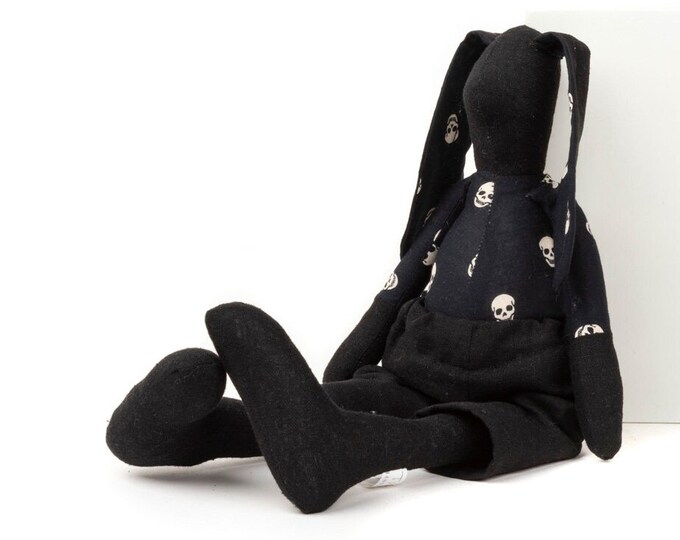 Doll Toy, Black Doll, Stuffed Animal, Rabbit Doll, Handmade Bunny, Eco ...