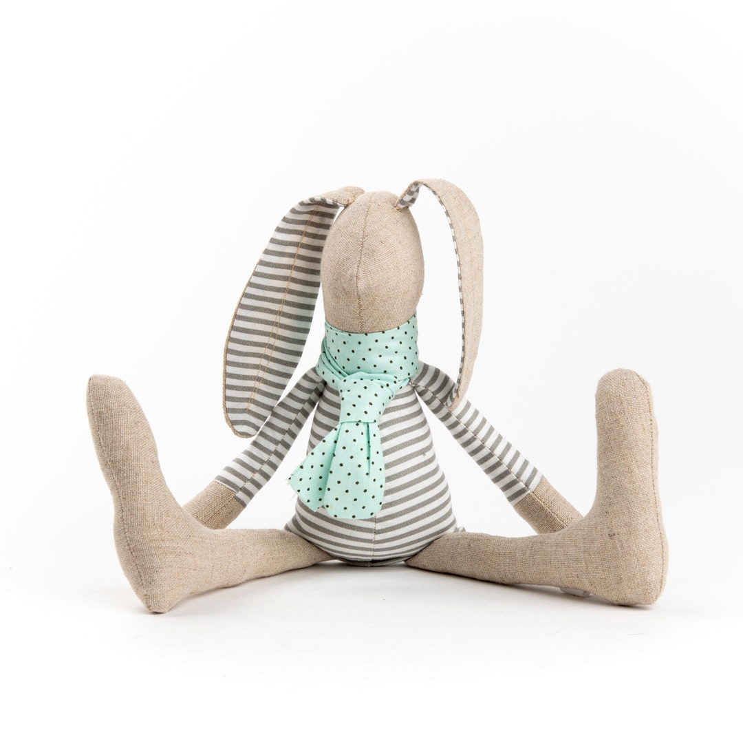 Handmade Linen Bunny Stuffed Animal Baby Shower Gift Nursery Decor - Etsy