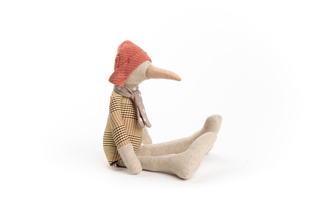 Rag Doll, Modern Nursery Décor, Textile Doll, Handmade Bird, Art Doll ...