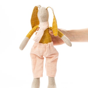 Textile Art Doll, Stuffed Animal, Rabbit Doll, Fabric Doll, Eco ...
