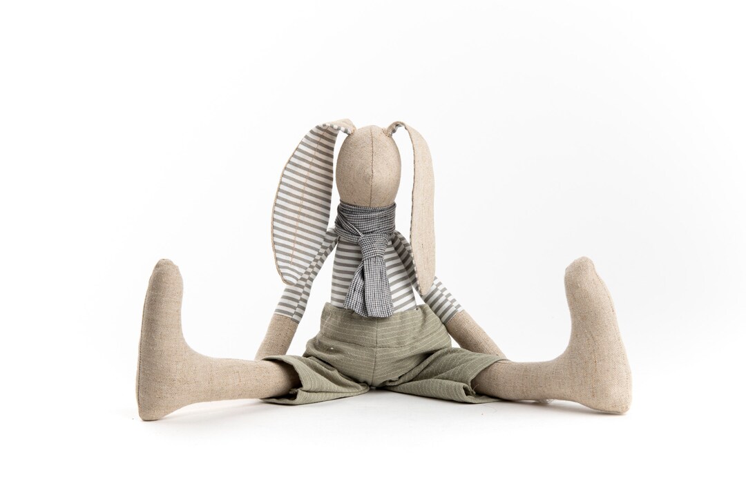 Stuffed Baby Toys, Linen Animal, Plush Rabbit, Handmade Bunny, Gift for ...