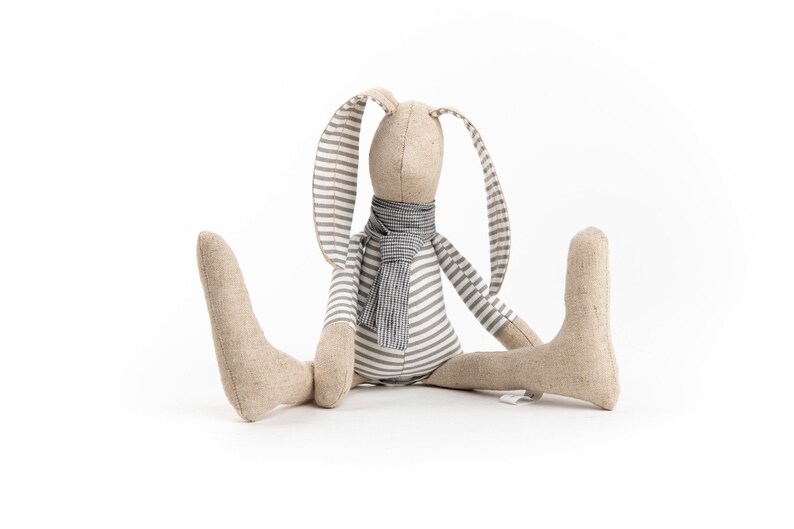 Stuffed Baby Toys Linen Animal Plush Rabbit Handmade Bunny | Etsy