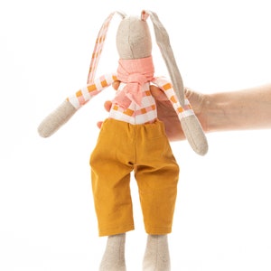 Textile Art Doll, Stuffed Animal, Rabbit Doll, Fabric Doll, Eco ...