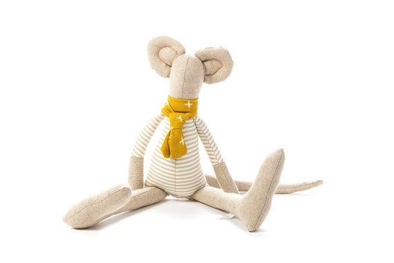 Mouse Doll Plush Toy Doll Handmade Mouse Fabric Doll Baby - Etsy