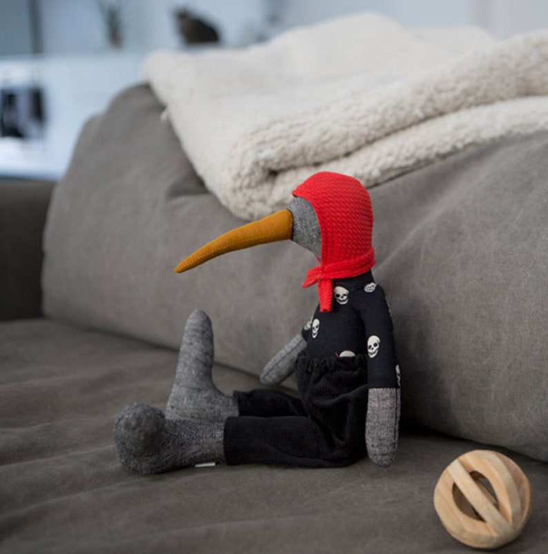 Modern Nursery Décor Animal Doll Handmade Bird Art Doll | Etsy