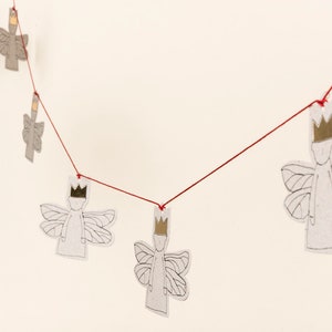 Christmas Ornaments, 5 Christmas Gift Tags, Paper Angel Doll, Christmas ...