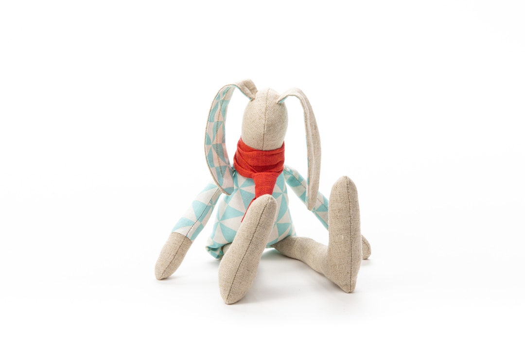 Handmade Linen Bunny Doll: Cuddly Rabbit Stuffed Animal - Etsy