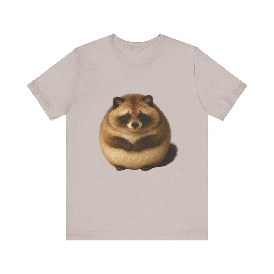 Round Tanuki T Shirt Japanese Raccoon Dog Kawaii Chubby Animal Cute ...