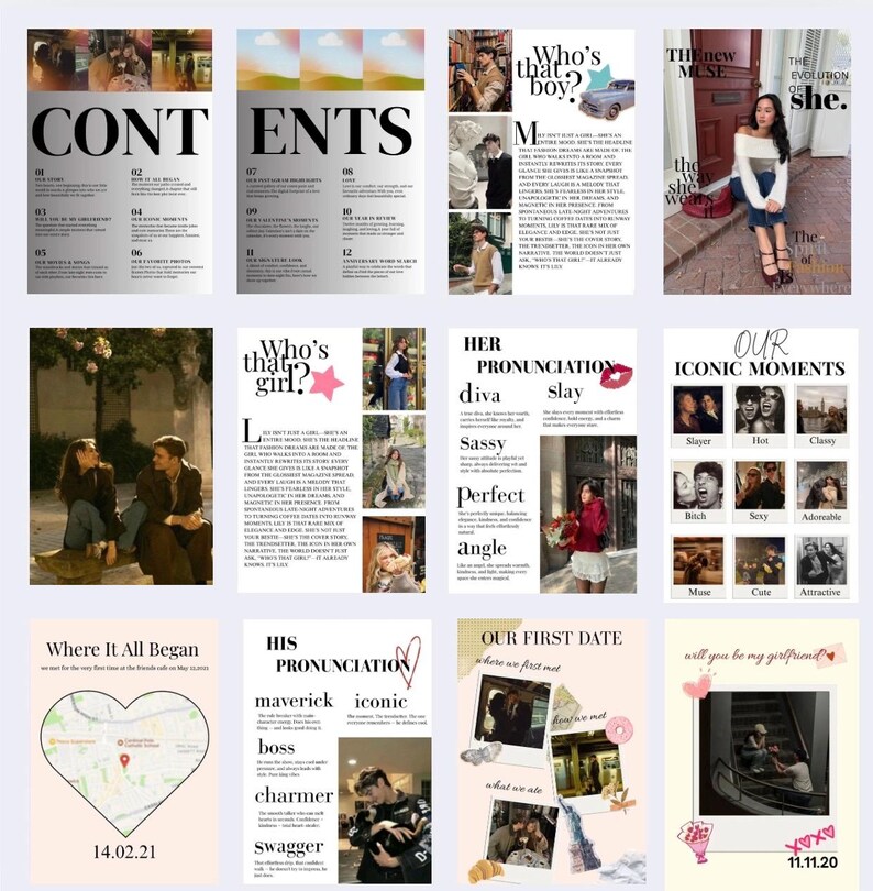 Couples Magazine Canva Template (40+ Pages) - Valentines Day ...