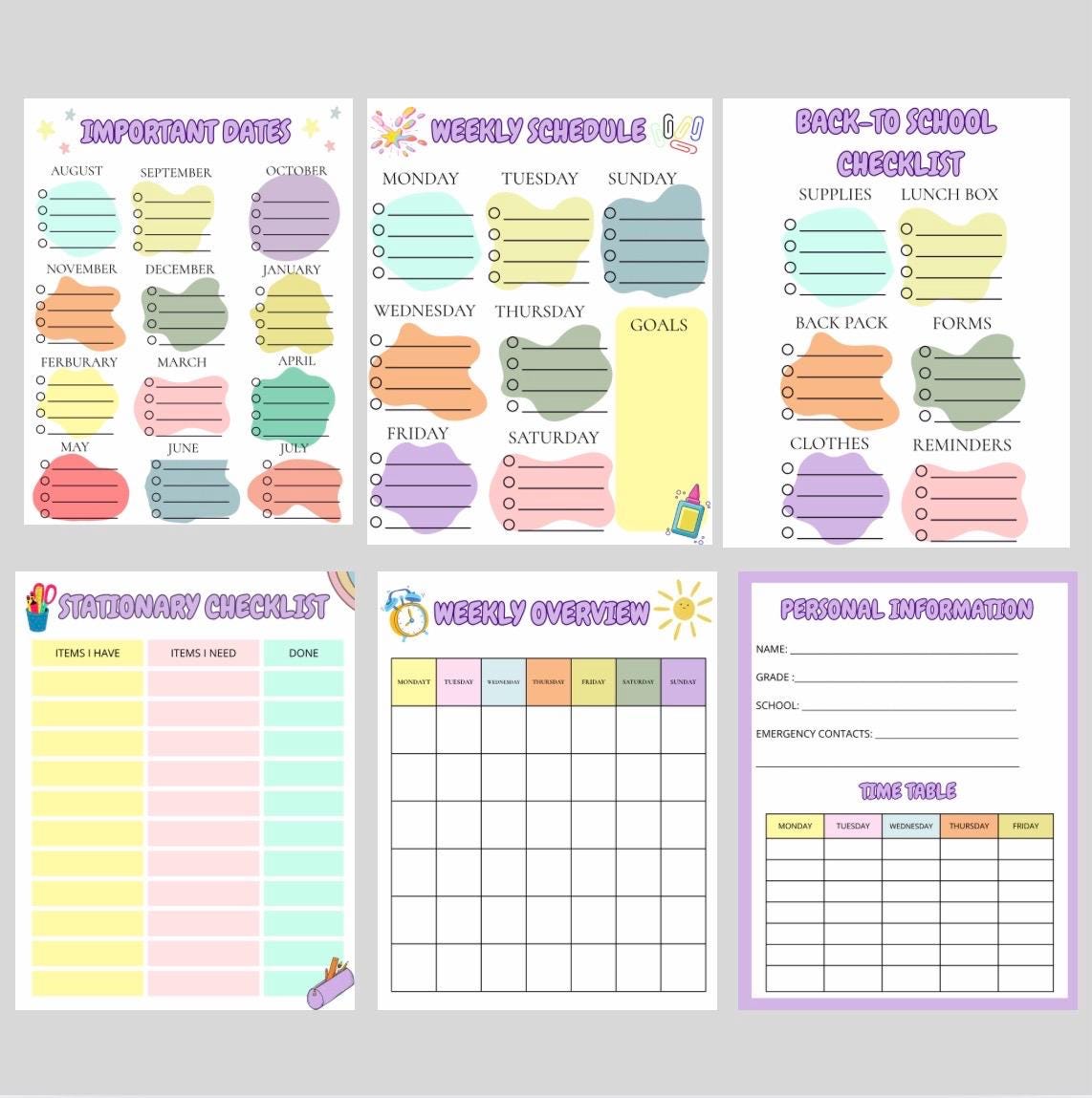 2025-2026 Editable School Planner | Student Academic Canva Template ...