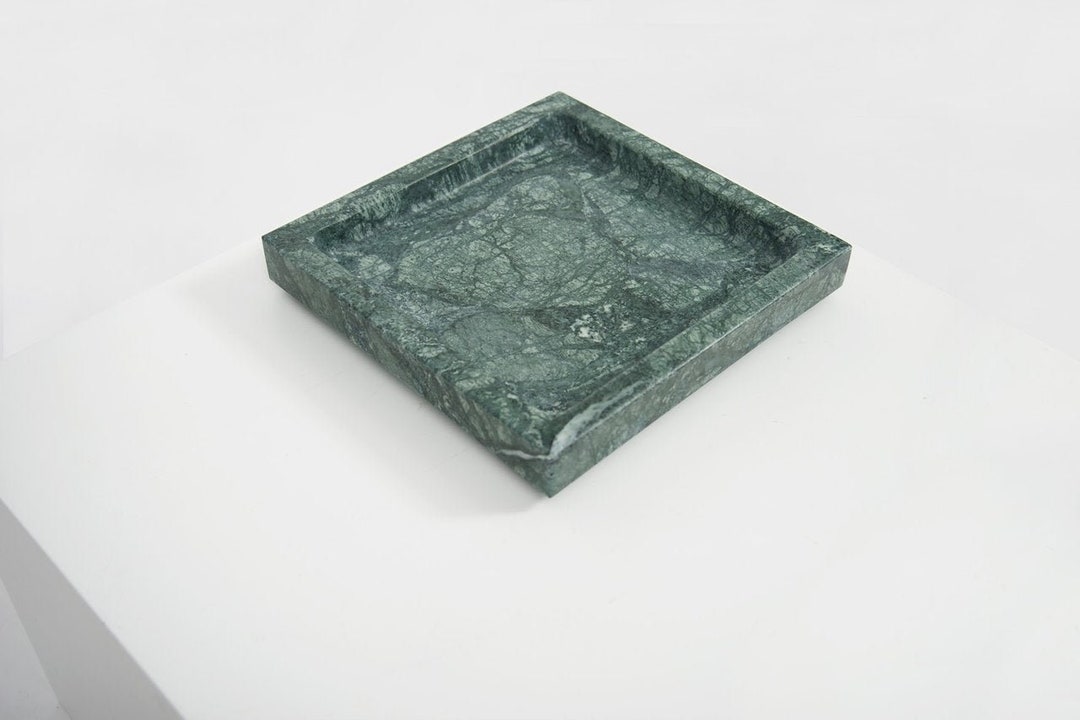 Large Square Marble Tray | EMPRESS GREEN Minimal Tray of a Contemporary ...