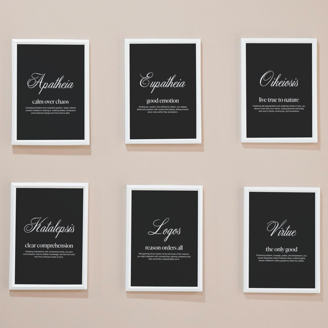 Stoic Lexicon Poster Set – 10 Printable Philosophy Quotes (apatheia ...