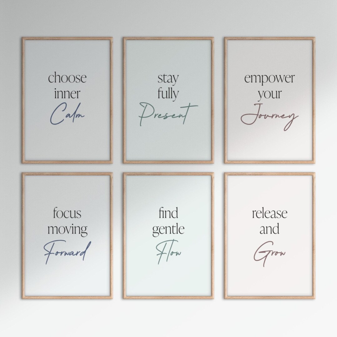 Set of 6 Positive Affirmation Posters, Therapy Office Decor ...