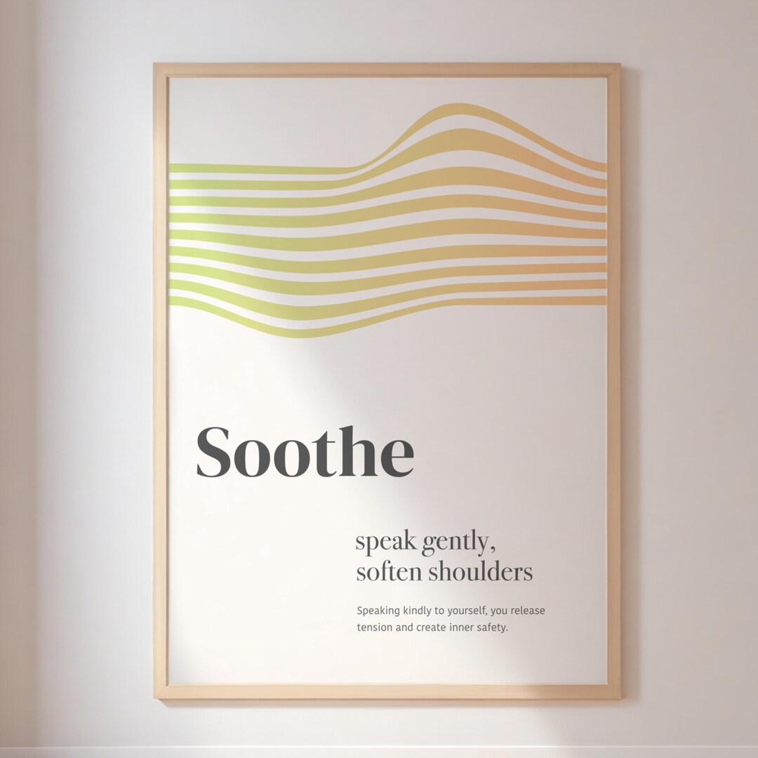 Soothe Self-talk Printable – “speak Gently, Soften Shoulders” Self ...