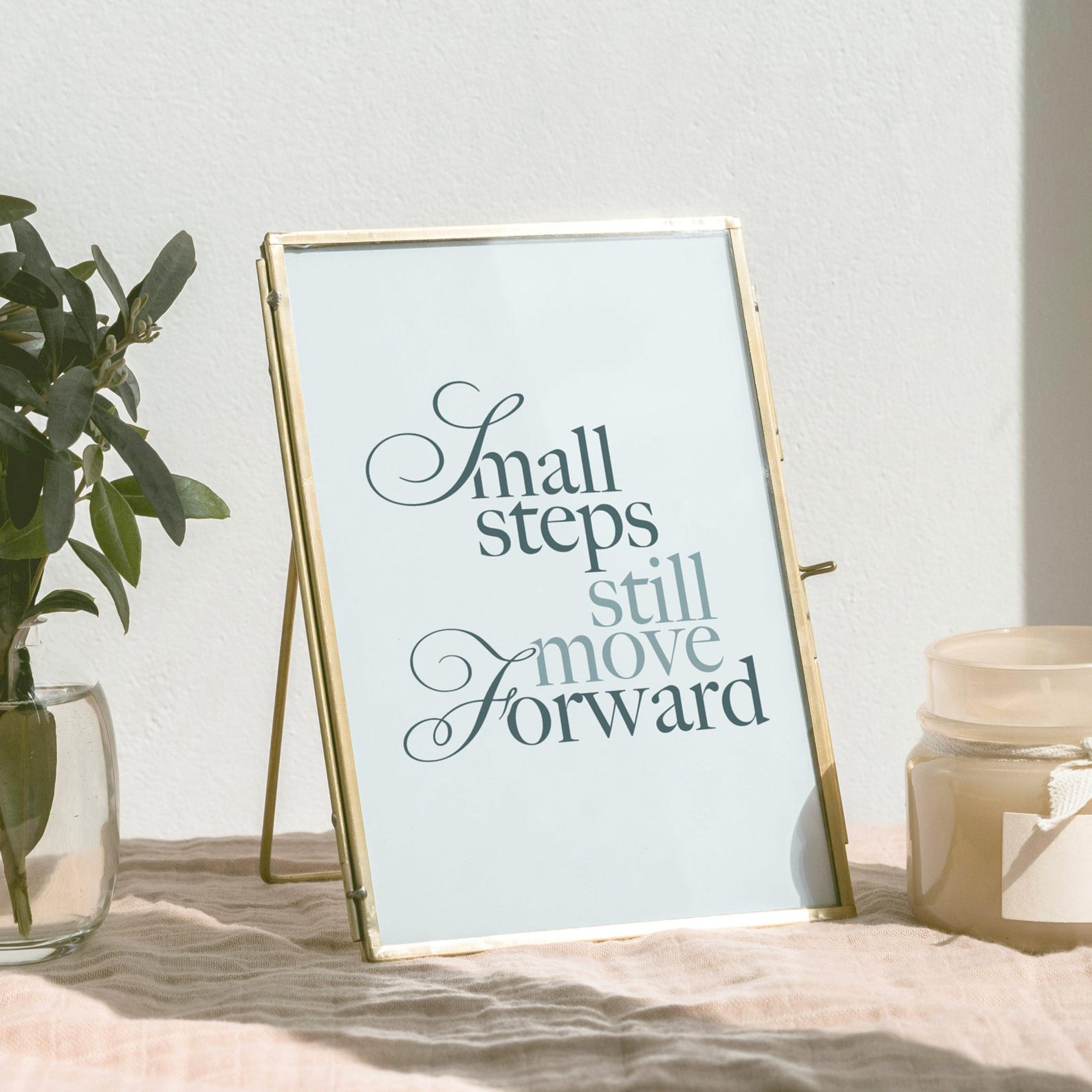 Motivation Wall Art: Small Steps Still Move Forward, Affirmation Poster ...