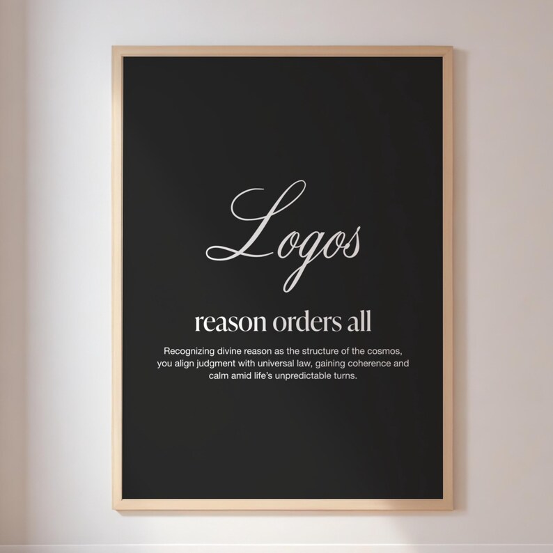 Logos Stoic Poster Printable – “reason Orders All” Minimalist ...