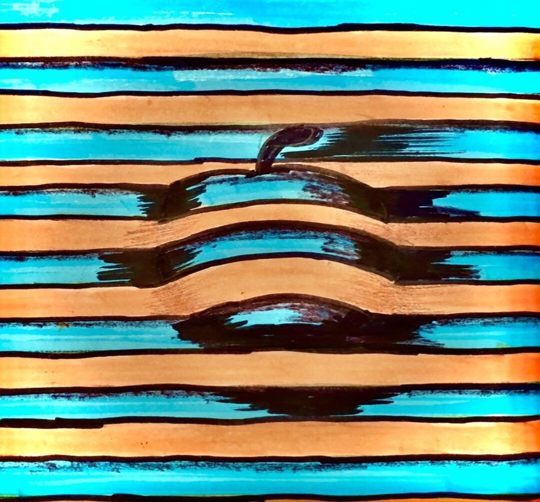 Apple in Strips Illusion - Etsy