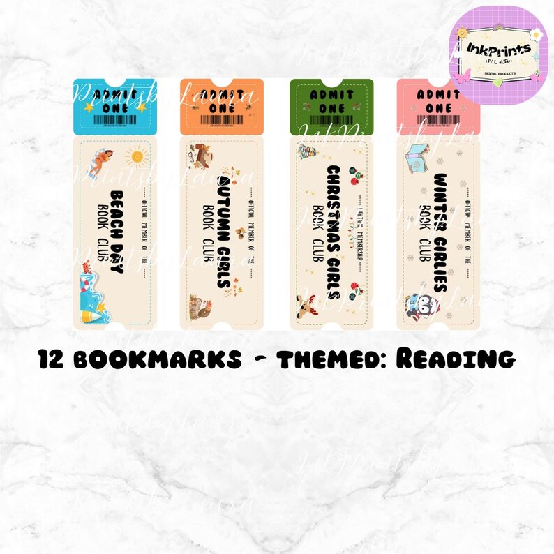 Printable Bookmarks: Colorful Reading Theme Designs (PDF Download, 2x6 ...