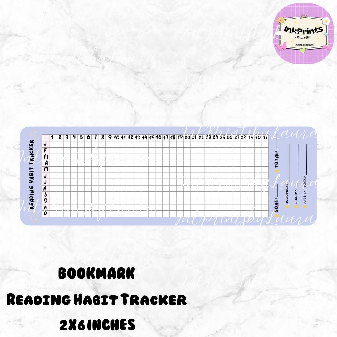 Printable Bookmark - Reading Habit Tracker - Book Bullet Journal - Read ...