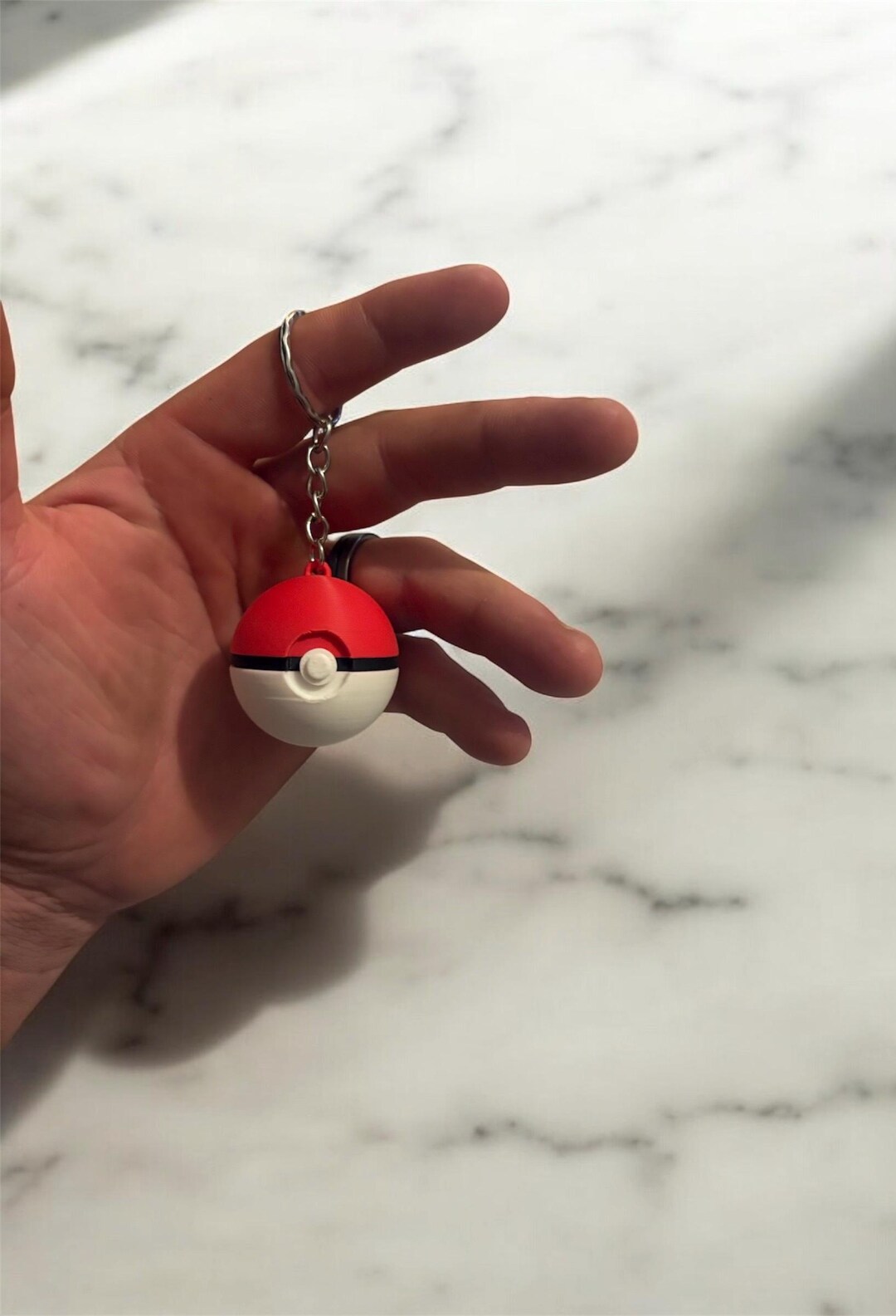 3D Printed Pokéball Keyring – Pokémon Keychain Gift for Kids, Gamers ...